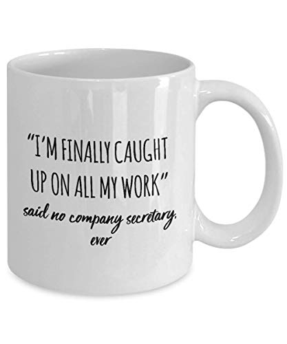 Funny Company Secretary Mug I'm Finally Caught Up On All My Work Said No Company Secretary Ever Gag Mugs Idea Coffee Mug Tea Cup