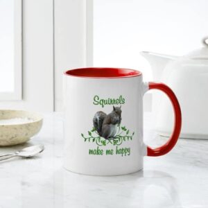 CafePress Squirrels Make Me Happy Mug Ceramic Coffee Mug, Tea Cup 11 oz