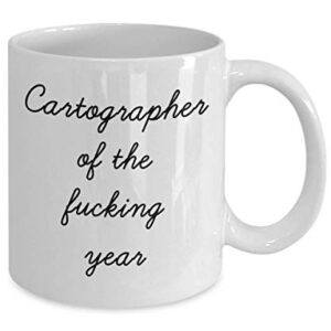 Best Cartographer Mug Funny Appreciation Mug for Coworkers Gag Swearing Mug for Adults Novelty Tea Cup