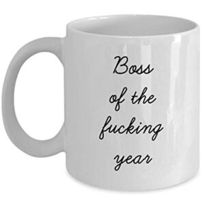 Best Boss Mug Funny Appreciation Mug for Manager Gag Swearing Mug for Adults Novelty Tea Cup