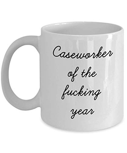 Best Caseworker Mug Funny Appreciation Mug for Coworkers Gag Swearing Mug for Adults Novelty Tea Cup