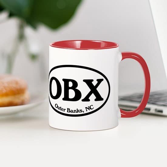 CafePress OBX Outer Banks, NC Oval Mug Ceramic Coffee Mug, Tea Cup 11 oz