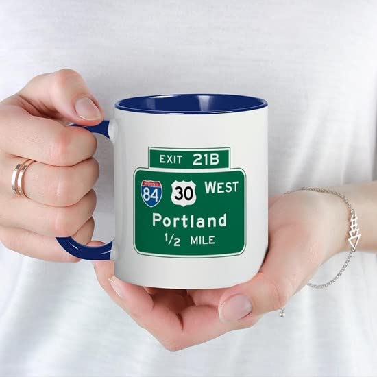 CafePress Portland, OR Highway Sign Mug Ceramic Coffee Mug, Tea Cup 11 oz