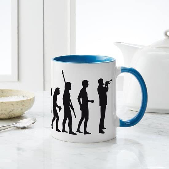 CafePress Evolution Trumpet Player Mug Ceramic Coffee Mug, Tea Cup 11 oz