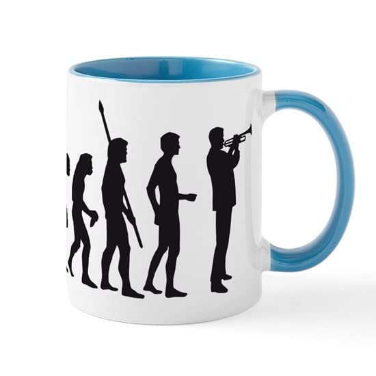 CafePress Evolution Trumpet Player Mug Ceramic Coffee Mug, Tea Cup 11 oz