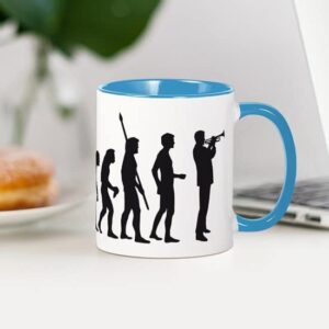 CafePress Evolution Trumpet Player Mug Ceramic Coffee Mug, Tea Cup 11 oz