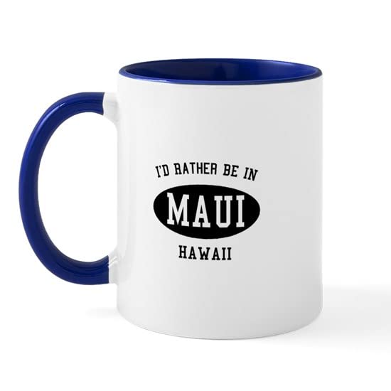 CafePress I'd Rather Be In Maui, Hawaii Mug Ceramic Coffee Mug, Tea Cup 11 oz