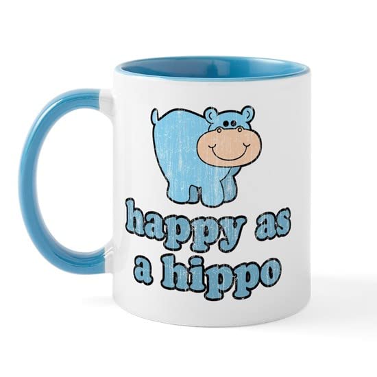 CafePress Happy As A Hippo Mug Ceramic Coffee Mug, Tea Cup 11 oz