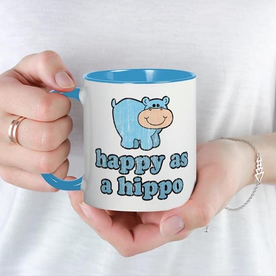 CafePress Happy As A Hippo Mug Ceramic Coffee Mug, Tea Cup 11 oz