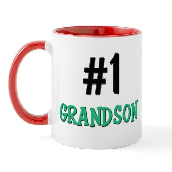 CafePress Number 1 GRANDSON Mug Ceramic Coffee Mug, Tea Cup 11 oz