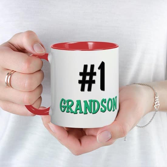 CafePress Number 1 GRANDSON Mug Ceramic Coffee Mug, Tea Cup 11 oz