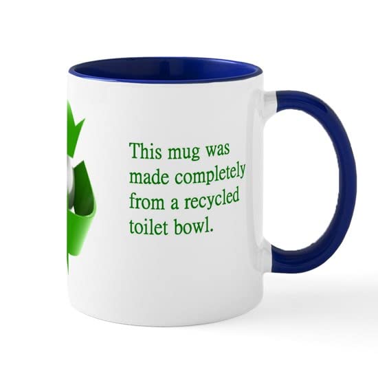 CafePress Funny Recycled Toilet Bowl Mug Ceramic Coffee Mug, Tea Cup 11 oz