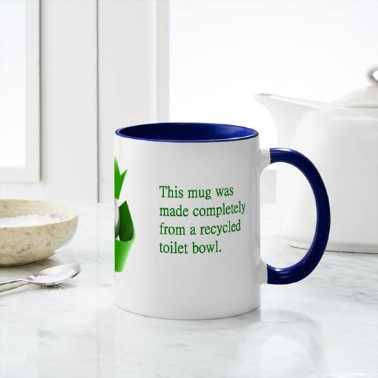 CafePress Funny Recycled Toilet Bowl Mug Ceramic Coffee Mug, Tea Cup 11 oz