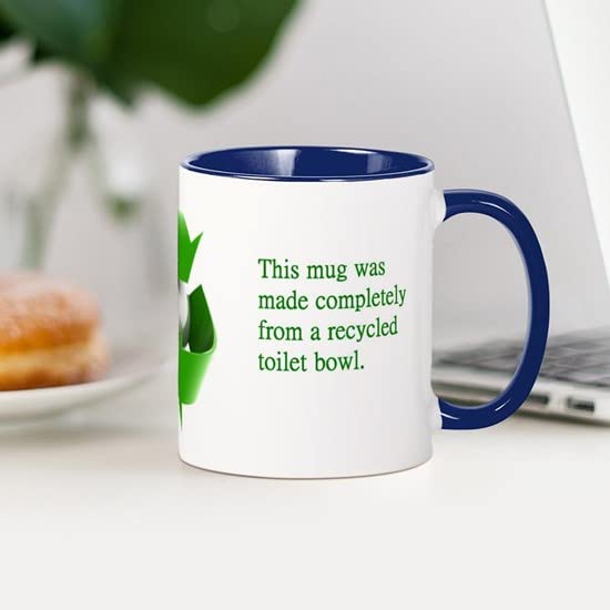 CafePress Funny Recycled Toilet Bowl Mug Ceramic Coffee Mug, Tea Cup 11 oz