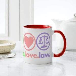 CafePress Peace Love Law Mugs Ceramic Coffee Mug, Tea Cup 11 oz