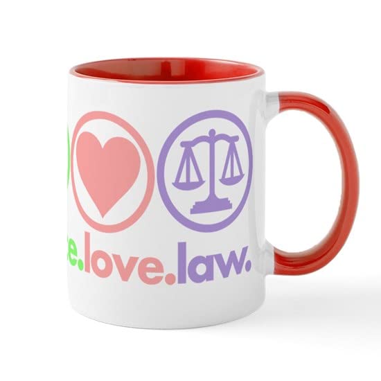 CafePress Peace Love Law Mugs Ceramic Coffee Mug, Tea Cup 11 oz