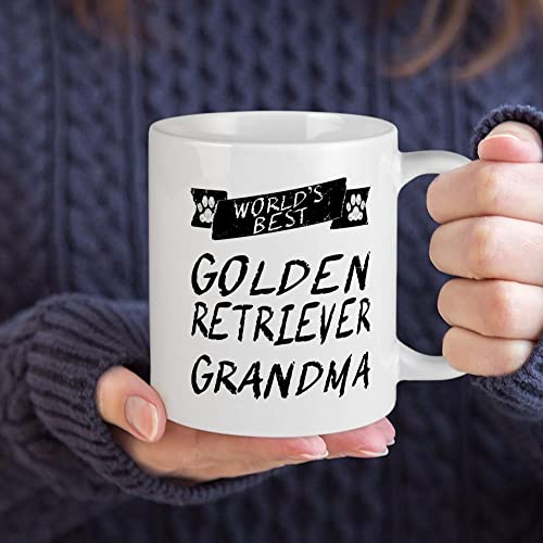 CafePress Worlds Best Golden Retriever Grandma Mugs Ceramic Coffee Mug, Tea Cup 11 oz