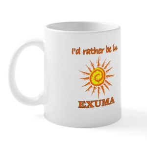 cafepress i’d rather be in exuma, baham mug ceramic coffee mug, tea cup 11 oz