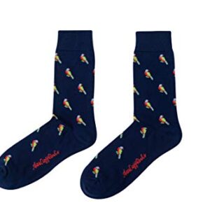 Parrot Bird Socks Mens Sock Animal | Parrot Socks for Him | Stocking Stuffer Birthday Gift for Guys (Red Parrot)