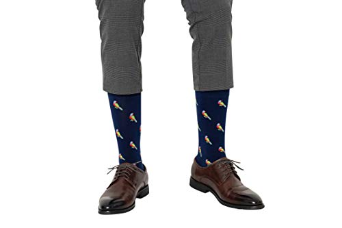 Parrot Bird Socks Mens Sock Animal | Parrot Socks for Him | Stocking Stuffer Birthday Gift for Guys (Red Parrot)