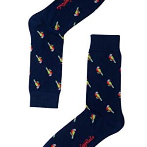 Parrot Bird Socks Mens Sock Animal | Parrot Socks for Him | Stocking Stuffer Birthday Gift for Guys (Red Parrot)