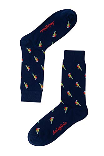 Parrot Bird Socks Mens Sock Animal | Parrot Socks for Him | Stocking Stuffer Birthday Gift for Guys (Red Parrot)