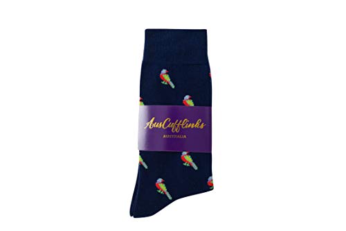 Parrot Bird Socks Mens Sock Animal | Parrot Socks for Him | Stocking Stuffer Birthday Gift for Guys (Red Parrot)