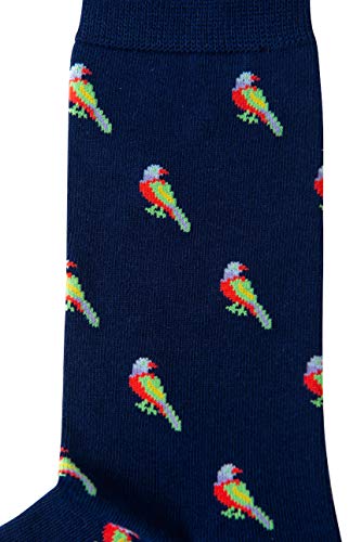 Parrot Bird Socks Mens Sock Animal | Parrot Socks for Him | Stocking Stuffer Birthday Gift for Guys (Red Parrot)