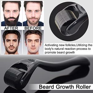 Beard Growth Kit,Beard Grooming Kit,Beard Kit W/Beard Roller,Beard Growth Oil,Beard Wash, Beard Balm,Comb,Brush,Shaving Scissors,Bag,E-book,Stocking Stuffers Birthday Gifts for Fathers Dad Men Him