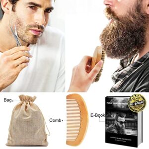 Upgraded Beard Grooming Kit w/Beard Conditioner,Beard Oil,Beard Balm,Beard Brush,Beard Shampoo/Wash,Beard Comb,Beard Scissors,Storage Bag,Beard E-Book,Beard Growth Care Gifts for Men