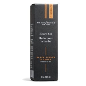 The Art of Shaving Premium Beard Oil for Men, 99% Plant Based, Tames Unruly Beard Hair, Black Pepper & Cedar, 1 fl. oz.