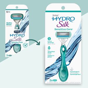 Schick Hydro Silk Sensitive Skin Razor for Women with 2 Moisturizing Razor Blade Refills