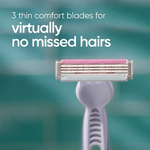 Gillette Venus Simply3 Disposable Razors for Women, 8 Count, Designed for a Close and Comfortable Shave