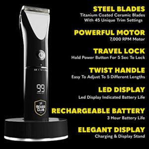 Beard Club PT45 Beard Trimmer for Men & BT-Zero Body and Groin Trimmer for Men - Electric Cordless Rechargeable Powerful 7000 RPM Motor Trimmers for All Your Grooming Needs – Gift Kit Bundle