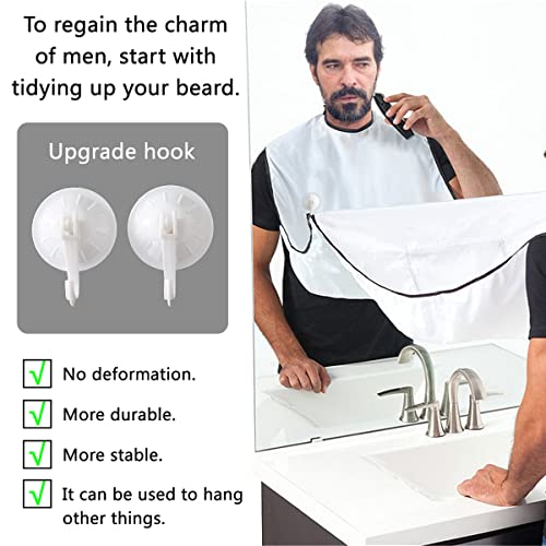 Cape for Men Shaving,Non-Stick Beard Cape for Trimming, Beard Apron,Gifts for Men Beard catcher, Beard Bib(C26-black)