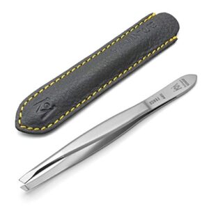 germanikure slanted tweezers in leather case – made in solingen germany