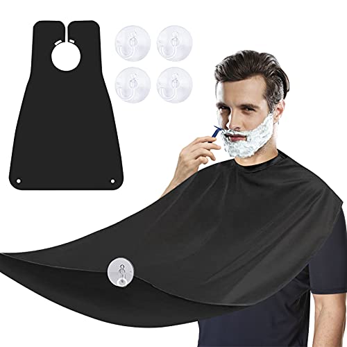 2Packs Beard Bib Apron Beard Shaving Cloth for Shaving and Trimming Beard Hair Catcher Grooming Cloth with 2 Suction Cups Great Gift For Men Husband Father Boyfriend