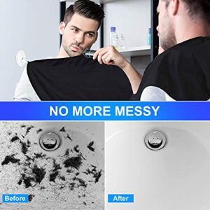 2Packs Beard Bib Apron Beard Shaving Cloth for Shaving and Trimming Beard Hair Catcher Grooming Cloth with 2 Suction Cups Great Gift For Men Husband Father Boyfriend