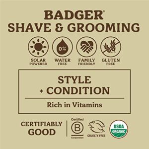 Badger - Mustache Wax, Medium Hold, Natural Mustache Wax, Certified Organic, Styling Facial Hair Wax, Moustache Wax, 0.75 oz