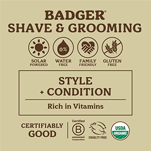 Badger - Mustache Wax, Medium Hold, Natural Mustache Wax, Certified Organic, Styling Facial Hair Wax, Moustache Wax, 0.75 oz