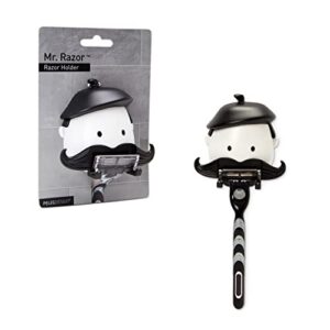 peleg design mr. razor, suction razor holder, shaving razor hook for shower bathroom bath mirror, fun unique gift idea gifts for dad