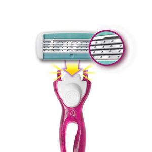 BIC Soleil Bella Click Women's 4-Blade Disposable Razor, 1 Handle and 12 Cartridges