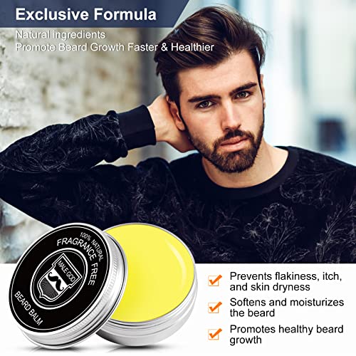 Beard Growth Kit - Derma Roller for Beard Growth, Beard Growth Oil(2 Pack), Beard Roller, Beard Balm, Beard Comb, Beard Growth Products for Patchy Beard - Christmas Gifts for Men Husband Boyfriend Dad