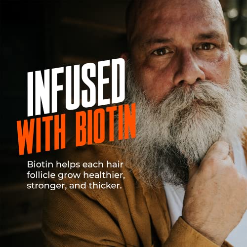 Beard Growth Serum with Biotin & Caffeine by Wild Willies - Natural Beard Care for Thicker, Fuller Healthier Beard - Mens Facial Hair Treatment for Grooming - Increases Thickness and Volume