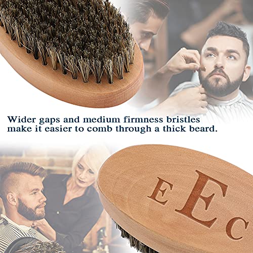 Personalized Beard Brush for Men, Engraved Pure Boar Bristles Pocket Beard Brush, Handle Made in Solid Wood with Firm Bristles to Tame and Soften Your Beard Hair for Healthier and Softer Beard