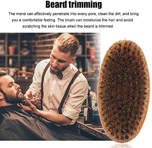 Personalized Beard Brush for Men, Engraved Pure Boar Bristles Pocket Beard Brush, Handle Made in Solid Wood with Firm Bristles to Tame and Soften Your Beard Hair for Healthier and Softer Beard