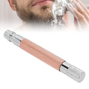 razors for men, men’s shaving razor old fashioned razor handle zinc alloy retro long handle shave tool manual safety razor shaving anti slip design for men barbershop (copper)