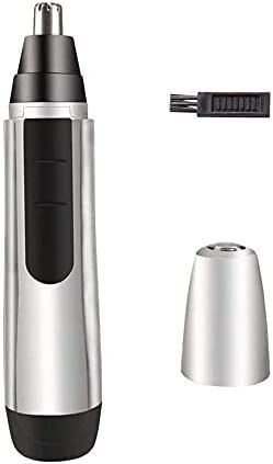 QINERSAW Nose Trimmer, Ear Hair Trimmer for Men, Portable Painless Electric Nose Hair Remover, Mens Nose Hair Trimmer, Waterproof, Battery Operated (Silver)