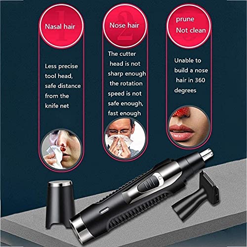 OZELS Ear and Nose Hair Trimmer Rechargeable Nose Trimmer for Men and Women Nose Clippers Eyebrow Facial Hair Trimmer Body Grooming KitWaterproof Dual Edge Blades