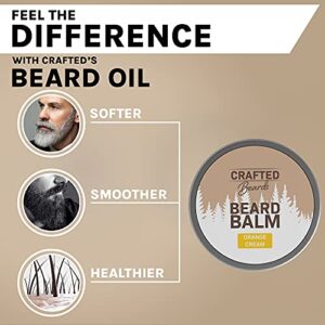 Deluxe Beard Oil and Beard Balm - For a Softer, Smoother, Moisturized Beard - Made with All-Natural and Organic Ingredients - Leave in Conditioner - Beard Care Kit for Men (Orange Cream)